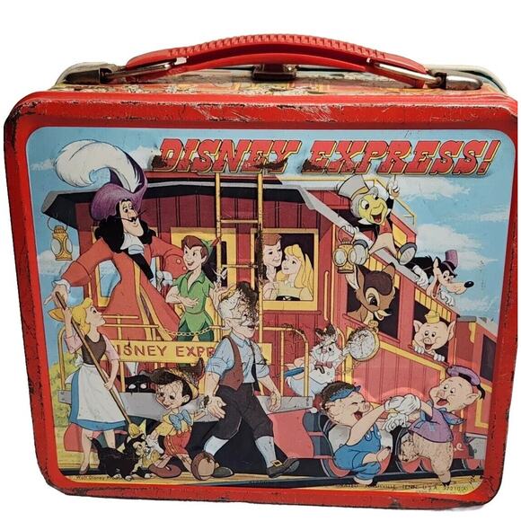 Disney | Accents | Vintage Disney Express Metal Lunch Box And Thermos ...